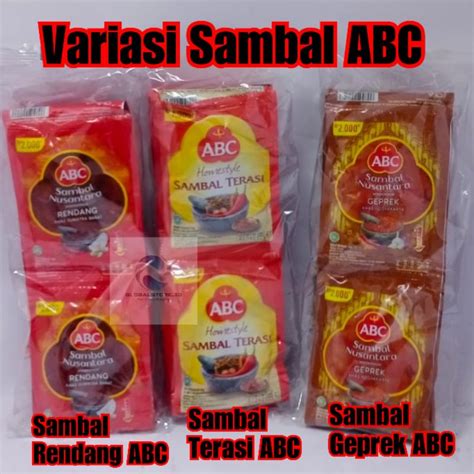 Jual Sambal Terasi Abc Sachet Sambal Abc Geprek Sambal Abc Rendang Shopee Indonesia