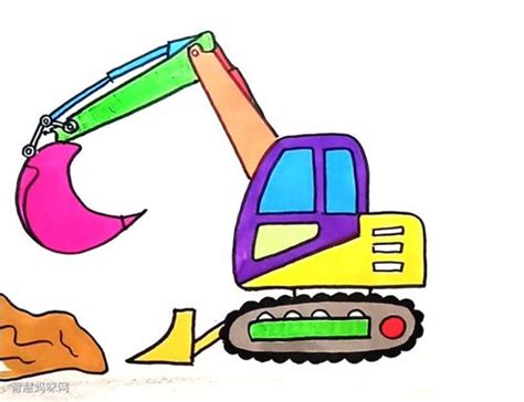 履带的挖土机简笔画 简笔画图片大全 普车都