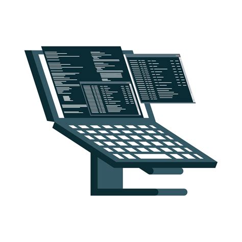 Laptop With Programming Code Vector Art At Vecteezy