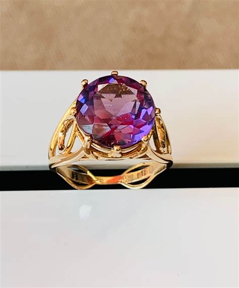 583 სინჯის ძველი რუსული ქარხნული ბეჭედი ნატურალური ამეთვისტო თვილით 5 გრამი 2 5 კარატი