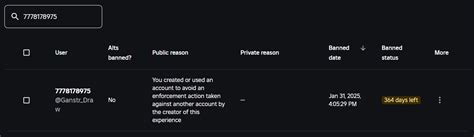 Inconsistent GetBanHistoryAsync Behaviour Engine Bugs Developer Forum Roblox