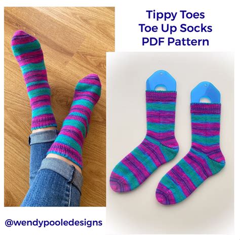 Tippy Toes Toe Up Sock Knitting Pattern Easy Sock Pattern PDF Instant Download Sock Knitting