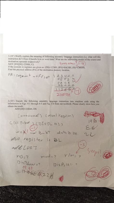 Briefly Explain The Meaning Of Following Assembly