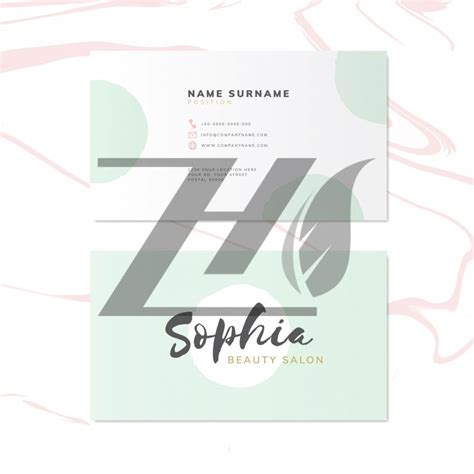 دانلود وکتور کارت ویزیت تجاری سبز پاستلی دانلود رایگان فایل لایه باز، Psd، وکتور، لوگو و موکاپ