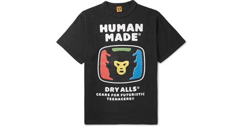 Human Made Cotton Mens 1711 Dry Alls Graphic T Shirt In Black For Men