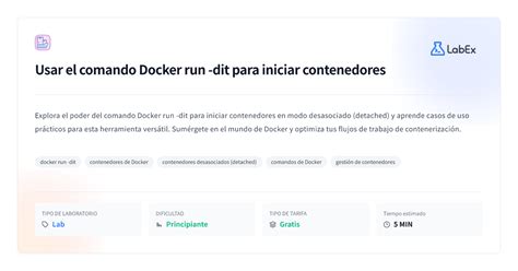 Usar El Comando Docker Run Dit Para Iniciar Contenedores Labex