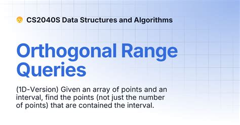 Orthogonal Range Queries Cs2040s Data Structures And Algorithms
