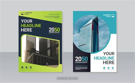 현대 비즈니스 연례 보고서 템플릿 프리미엄 벡터