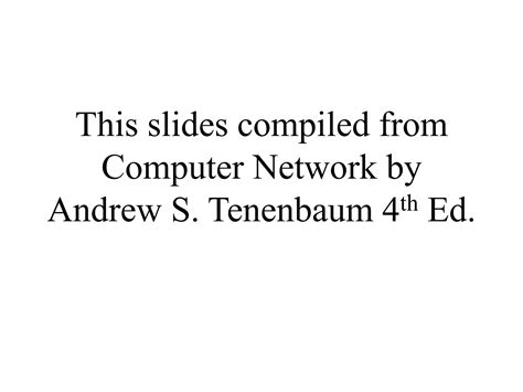 Lecture Notes Introduction To Computer Network Pdf