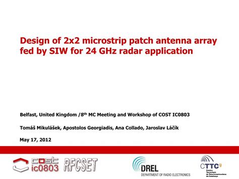 Pdf Design Of 2x2 Microstrip Patch Antenna Array Fed By Siw · Design Of 2x2 Microstrip
