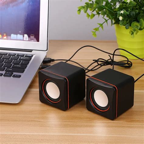 Mini Speaker Set Stereo Portable Square Wired Usb Audio Music Player Speaker For Mp3 Laptop Pc