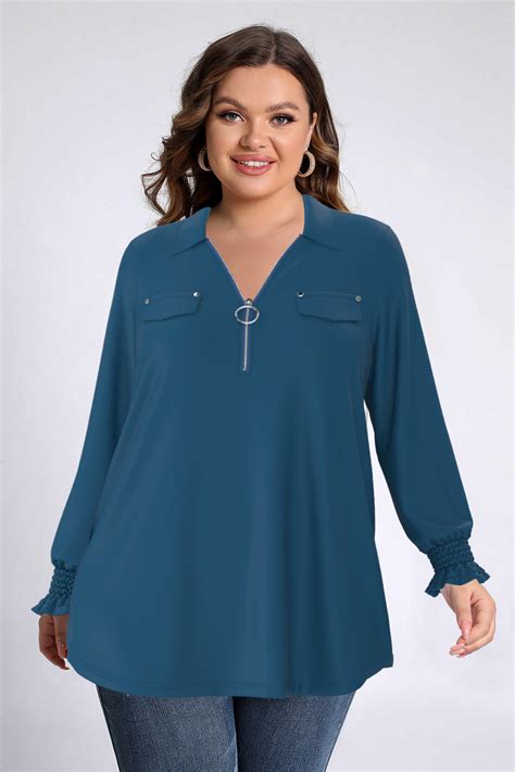Flycurvy Plus Size Casual Tops For Women