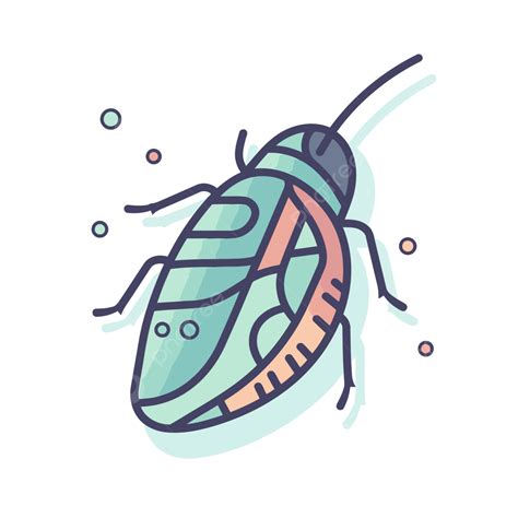 Bug In Line Style Illustration Vector Chrysalis Lineal Icon Flat