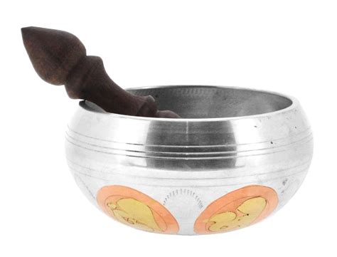Tibetan Silver Buddhist Singing Bowl 5 Inches