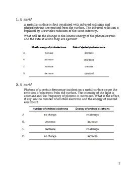 IB DP Physics Question Book E Quantum Physics HL First Teaching