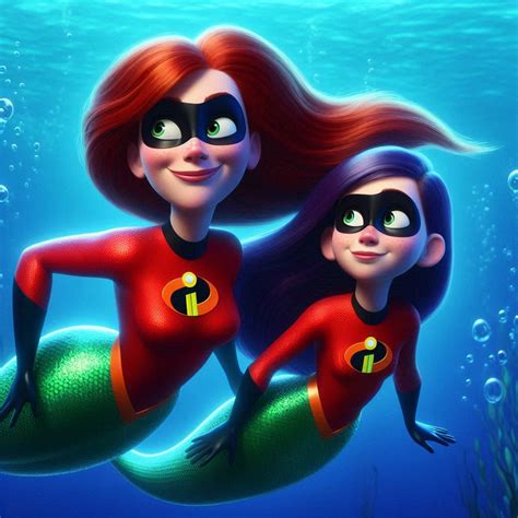 Helen And Violet Parr The Incredibles 6 Request By Mermaidan On