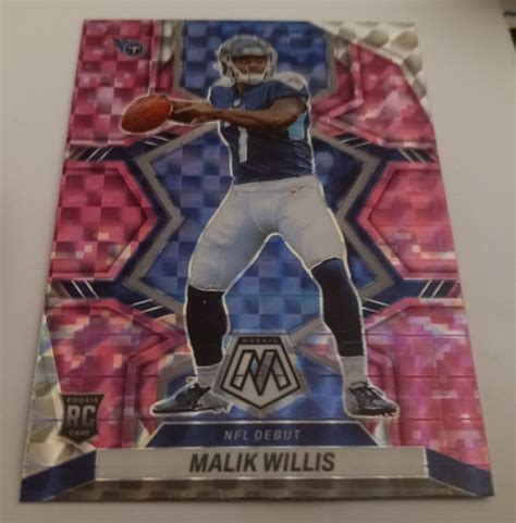 2022 Malik Willis Panini Mosaic Rookie Nfl Debut Pink Camo Prizm 272