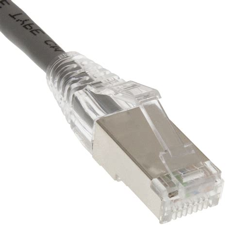CAT 6A Shielded Patch Cable STP Stranded Finger Boot Gray Shaxon Industries