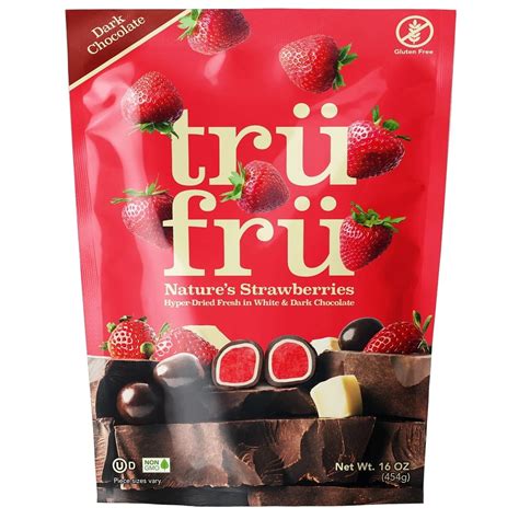 Tru Fru Hyper Dried Real Strawberries Dipped In White And Dark