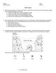 WS Index Fossils Docx Name Earth Science Date Period Index Fossils