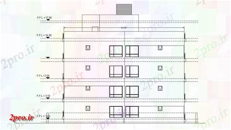 دانلود نقشه نما و برش ساختمان ، برج ، اپارتمان کد29437