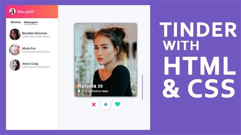 Tinder With Html Css Html Css Stayhome Youtube