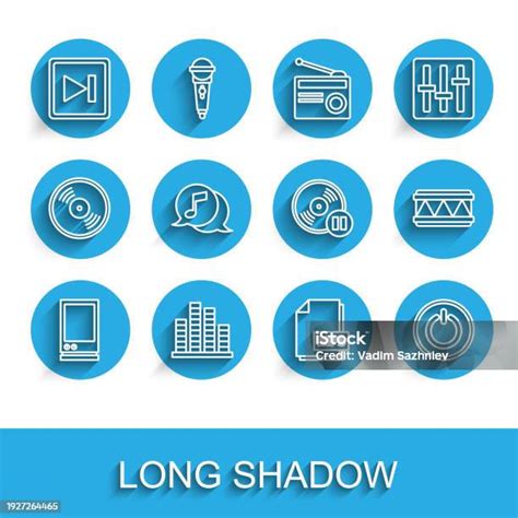 회선 음성 도우미 음악 이퀄라이저 빨리 감기 Mp3 파일 문서 전원 버튼 말풍선의 음표 드럼 및 비닐 디스크 아이콘을 설정합니다