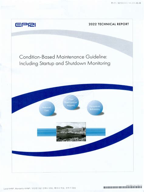 Condition Based Maintenance Guideline Including Startup And Shutdown