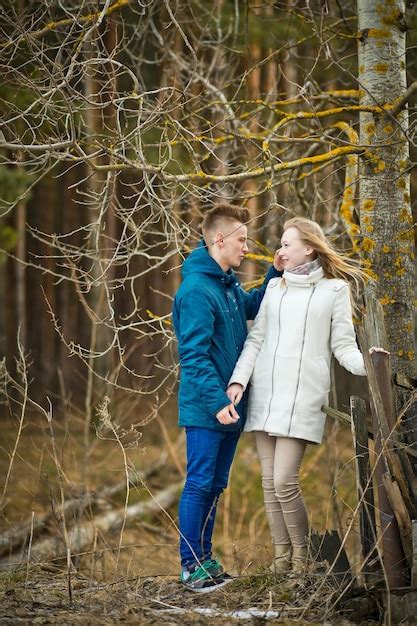 Premium Photo The Guy And The Girl About An Aspen Tree 2636