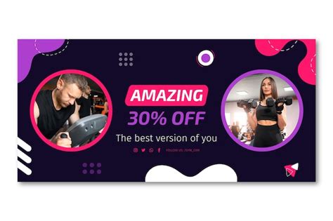 손으로 그린 체육관 템플릿 디자인 무료 벡터