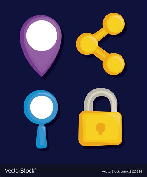 Set Von Social Media Icons Lizenzfreies Vektorbild