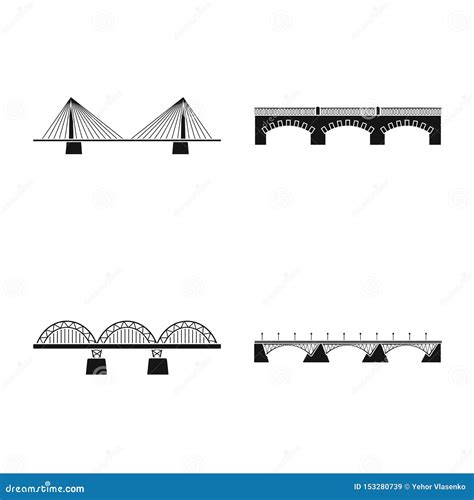 Vector Design Of Construct And Side Sign Collection Of Construct And Bridge Stock Vector