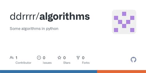 Github Ddrrrralgorithms Some Algorithms In Python