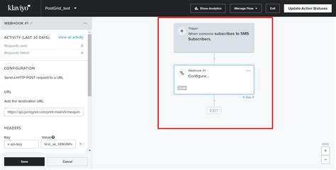 klaviyo direct mail integration send letters postcards checks with api postgrid™