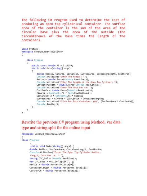 C Program Using Method Var Data Type And String Split Pdf