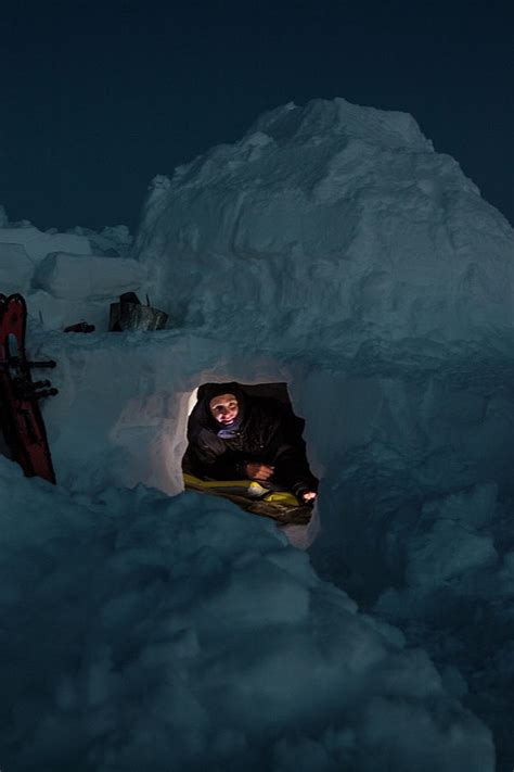 Man Camping Inside Igloo Photograph By Christopher Kimmel Pixels