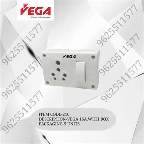 Vega Polycarbonate 15 Amp Switch Socket Combined With Box For