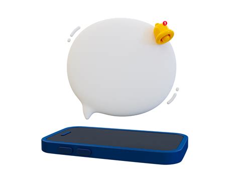 3d Minimal Blank Message Bubble Notification Box Smartphone With An Empty Reminder Speech