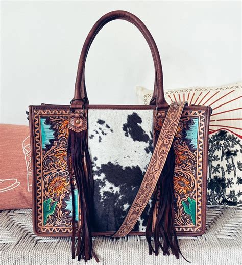 Leather Purse Western Purse Leather Tote Bag Cute Tote Bag Hand