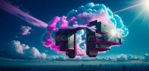 Generative Ai Cloud Computing Technology Online Data Storage For Business Network Concept