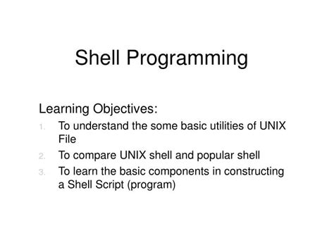 Ppt Shell Programming Powerpoint Presentation Free Download Id6476393
