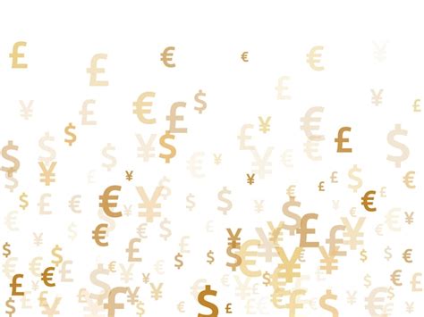 유로 달러 파운드 엔 골드 기호 비행 통화 벡터 일러스트레이션 프리미엄 벡터