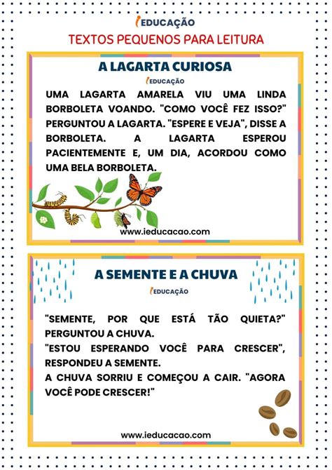 Textos Pequenos Para Leitura Modelos Para Imprimir Artofit