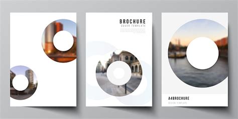 브로셔 전단지 레이아웃 소책자 커버 디자인 책 디자인 브로셔 커버용 A4 커버 모형 템플릿의 벡터 레이아웃 라운드 It 기술에 대한 원 배경 템플릿 최소한의 스타일 보고서에