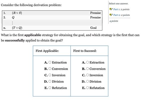 Solved Consider The Following Derivation Problem Select One Answer
