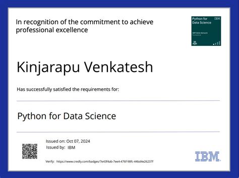 Thrilled To Have Earned My Python For Data Science Certificate This