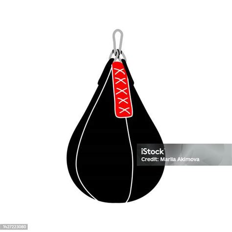 손으로 그린 현대적인 평면 스타일 벡터 일러스트 레이 션은 흰색 배경에 고립 된 펀칭 권투 백의 일러스트레이션입니다 디자인