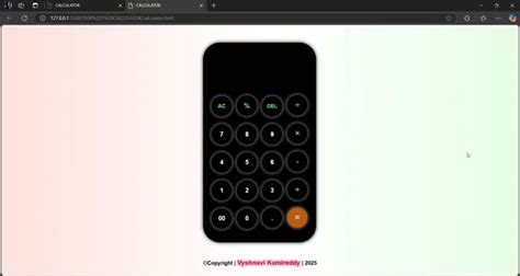Vyshnavi Kamireddy On Linkedin Oasisinfobyte Internship Webdevelopment Calculator Html Css