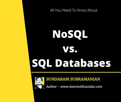 Nosql Vs Sql Databases Learn With Sundar