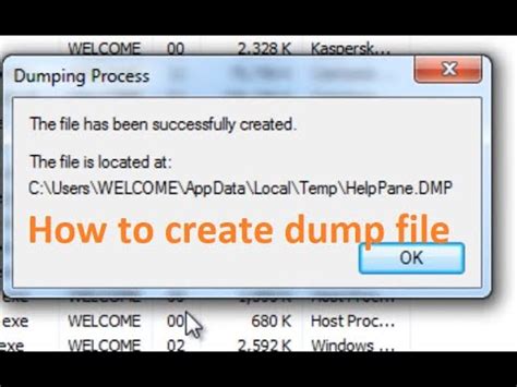 How To Create Dump File For The Application Dumping Process YouTube